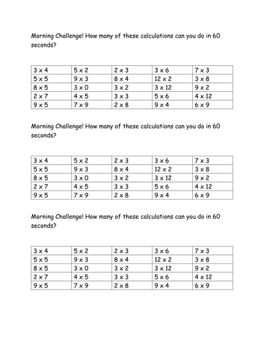 Y3 time table quiz 1 | Teaching Resources