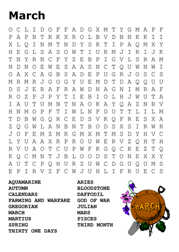March Word Search | Teaching Resources