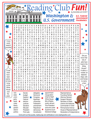U.S. Federal Government Vocabulary Word Search Puzzle by PuzzleFun ...