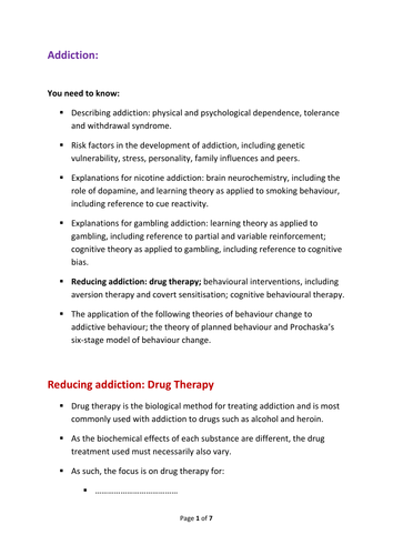 Addiction - Reducing Addiction - Drug Therapy - to go with full ...