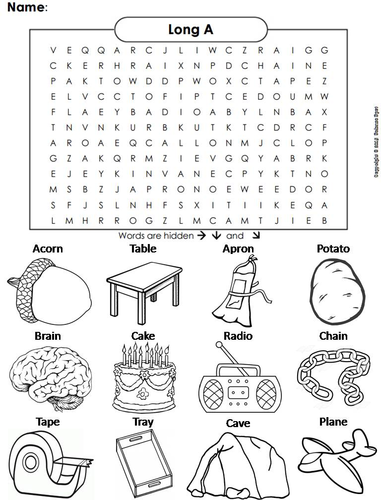 Long A Word Search | Teaching Resources