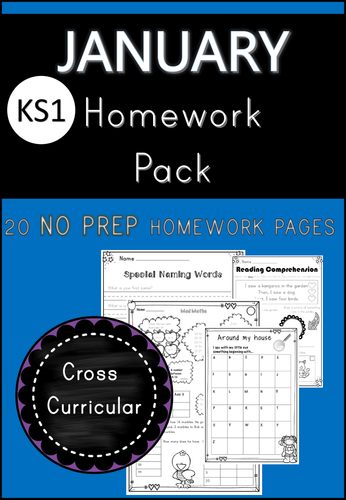 January Homework Pack for KS1 | Teaching Resources