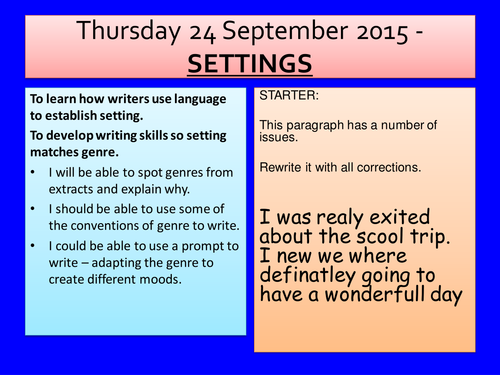 Genre - establishing setting | Teaching Resources
