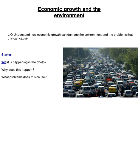 Economic growth and environment. Edexcel B 9-1 GCSE new spec | Teaching ...