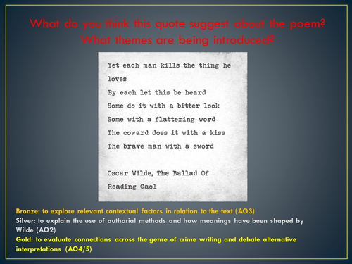 AQA English Literature Spec B - The Ballad of Reading Gaol | Teaching ... AQA English Literature Spec B - The Ballad of Reading Gaol | Teaching ...