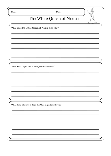 Character Description Writing Frame: The White Witch of Narnia by ...