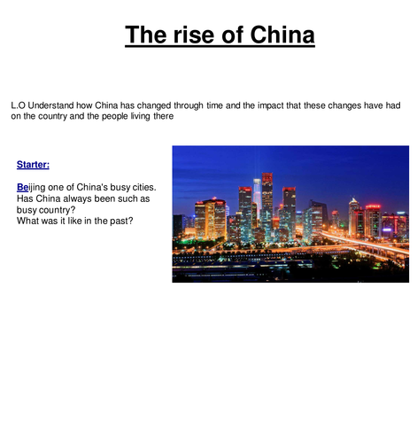 Growth of China | Teaching Resources