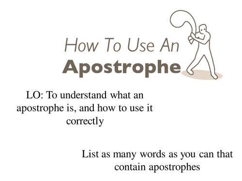 Apostrophes Literacy lesson | Teaching Resources