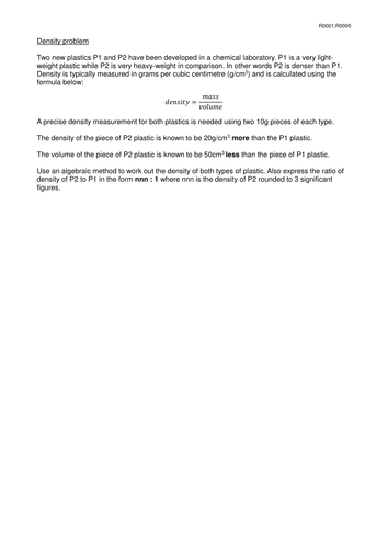 Gcse Higher Exam Style Quadratic Problem Teaching Resources