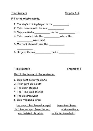 ORT Time Chronicles Stage 11+ Comprehension Worksheets | Teaching Resources