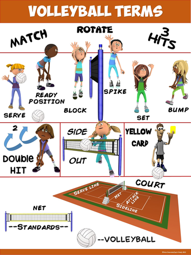PE Poster: Volleyball Terms | Teaching Resources