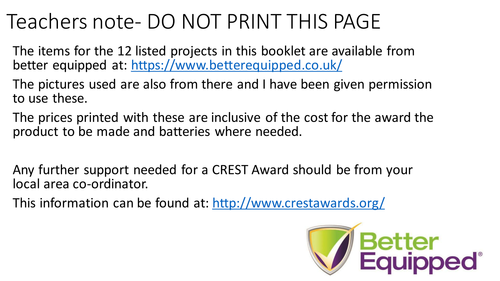Discovery and Bronze CREST Award | Teaching Resources Discovery and Bronze CREST Award | Teaching Resources