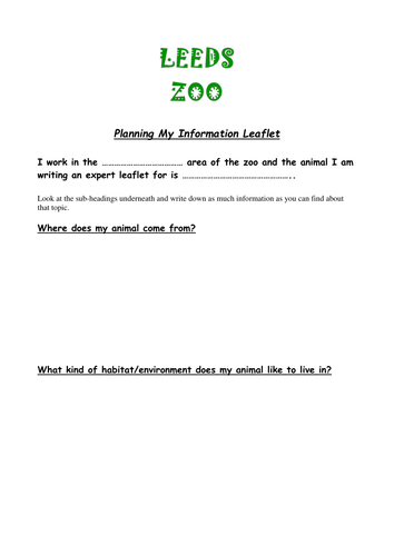 planning my information leaflet | Teaching Resources planning my information leaflet | Teaching Resources