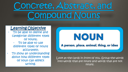 Concrete, Abstract, and Compound Nouns! | Teaching Resources