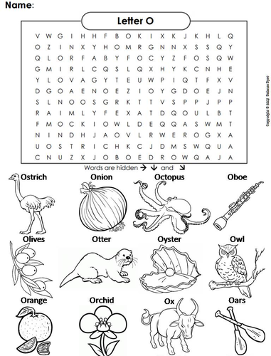 The Letter O Word Search by ScienceSpot - Teaching Resources - Tes