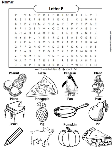The Letter P Word Search by ScienceSpot - Teaching Resources - Tes
