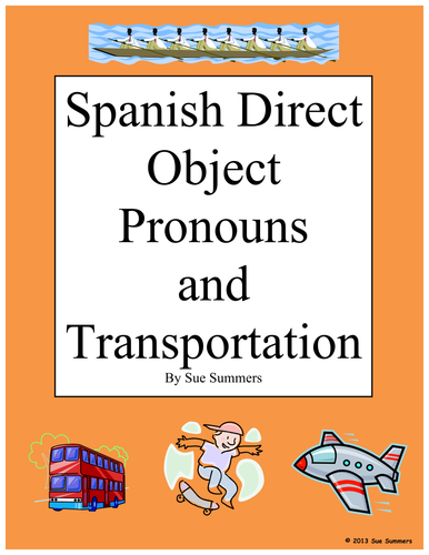 Spanish Direct Object Pronouns & Transportation 22 Sentences & IDs ...