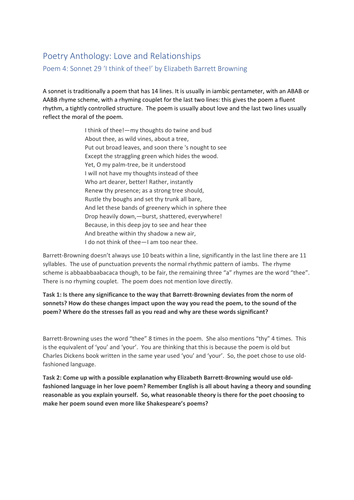 AQA English Literature Anthology Sonnet 29 | Teaching Resources AQA English Literature Anthology Sonnet 29 | Teaching Resources