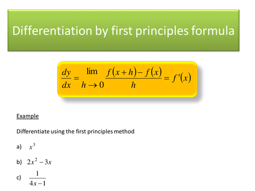 Differentiation by first principles | Teaching Resources Differentiation by first principles | Teaching Resources