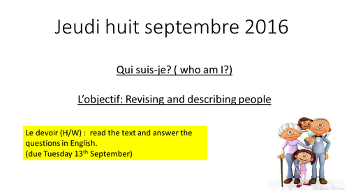 AQA GCSE French HIGHER Qui suis-je module1 | Teaching Resources