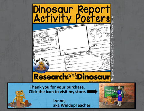Dinosaur Research Activity Posters | Teaching Resources