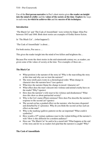 Edgar Allan Poe Essay Framework | Teaching Resources