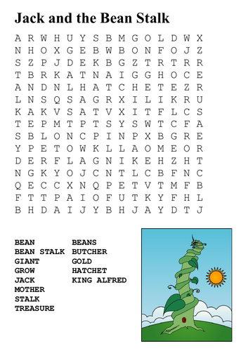 Jack and the Beanstalk Word Search | Teaching Resources
