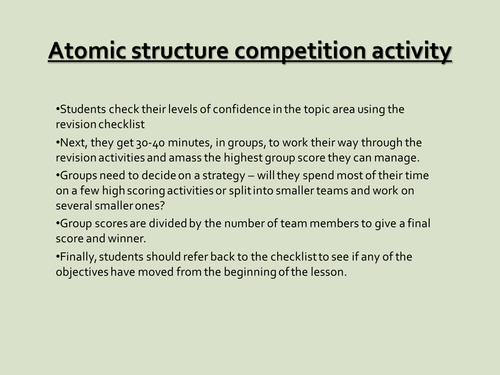 AQA GCSE Science Trilogy Atomic Structure Revision Competition ... AQA GCSE Science Trilogy Atomic Structure Revision Competition ...