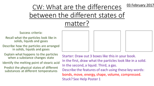 State of Matter C1 - Topic 1 9-1 GCSE Edexcel | Teaching Resources