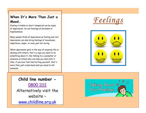 My feelings information booklet | Teaching Resources