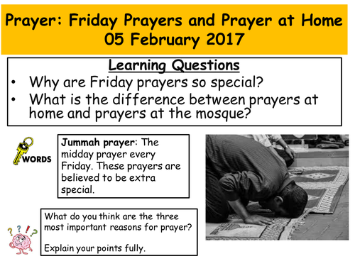 Prayers: Friday Prayer and Prayer at Home | Teaching Resources