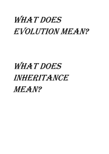 Primary primary science teaching resources: Evolution and inheritance | TES Primary primary science teaching resources: Evolution and inheritance | TES
