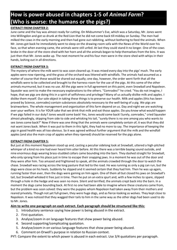 Abuse of power in Animal Farm | Teaching Resources