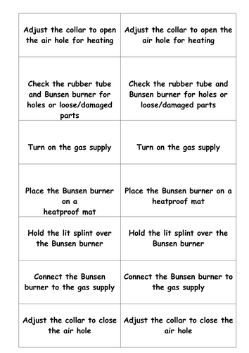 Bunsen burner cut out | Teaching Resources