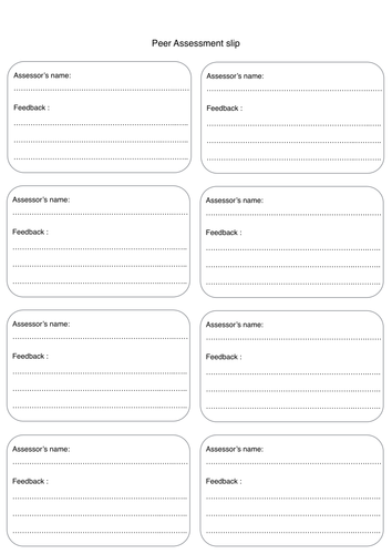 Peer assessment stickers | Teaching Resources