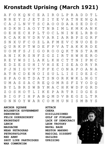 Kronstadt Uprising 1921 Word Search | Teaching Resources