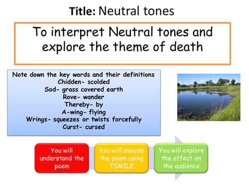 Neutral tones poetry lesson | Teaching Resources