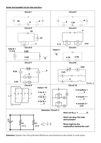 Series Parallel Circuit Worksheet Series Parallel Circuit Worksheet