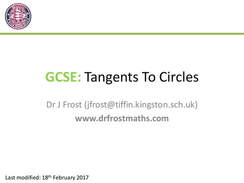 GCSE Tangents to Circles | Teaching Resources GCSE Tangents to Circles | Teaching Resources