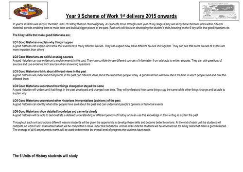 Year 9 History lessonn by lesson scheme of work | Teaching Resources