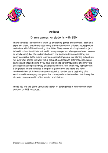 Drama warm up game -People to People | Teaching Resources