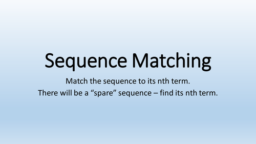Sequence Matching Teaching Resources