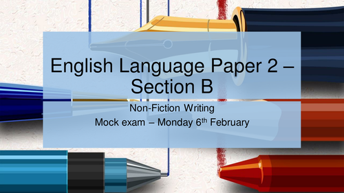 AQA English Language Paper 2 - Writing | Teaching Resources