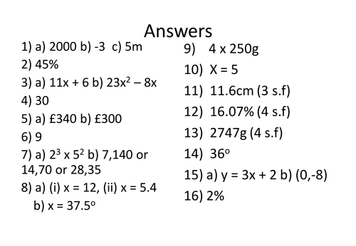 GCSE Foundation Problem Solving Exam Style Relay Race | Teaching Resources