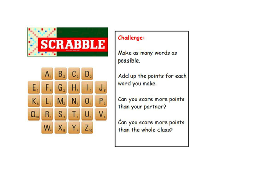 Scrabble Starter Activity | Teaching Resources