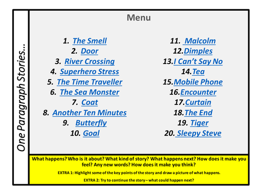 20 One Paragraph Starter Stories for Keyword Vocabulary Literacy ...