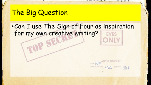 Sign of Four - Creative writing lesson | Teaching Resources