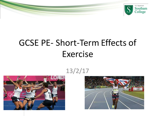 Edexcel GCSE PE 2016 9-1 Short-Term Effects of Exercise | Teaching ...