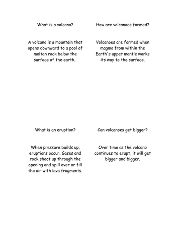Whole Class Volcano Game | Teaching Resources