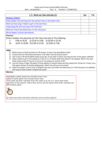 Week 4 Spring 2 year 6 time and measure | Teaching Resources